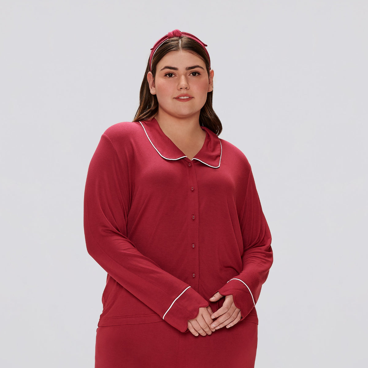 Candace Scallop Long Sleeve Sleep Top – Cotidié